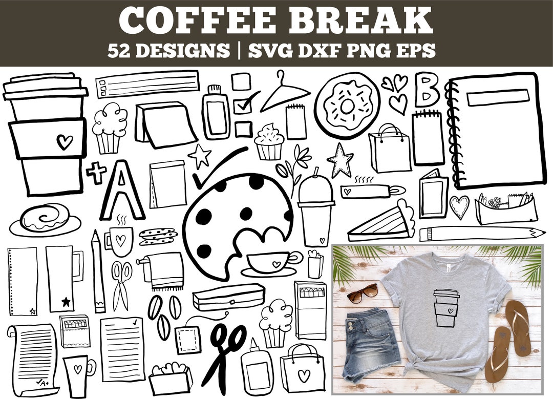 School Clipart Bundle, Coffee Cup SVG, Notebook Svg, Grades, Cookies ...