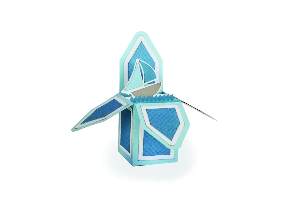 3D Greeting Card, Sail Boat Box Card, Boat, Sea, Box Card Svg, Box Card ...