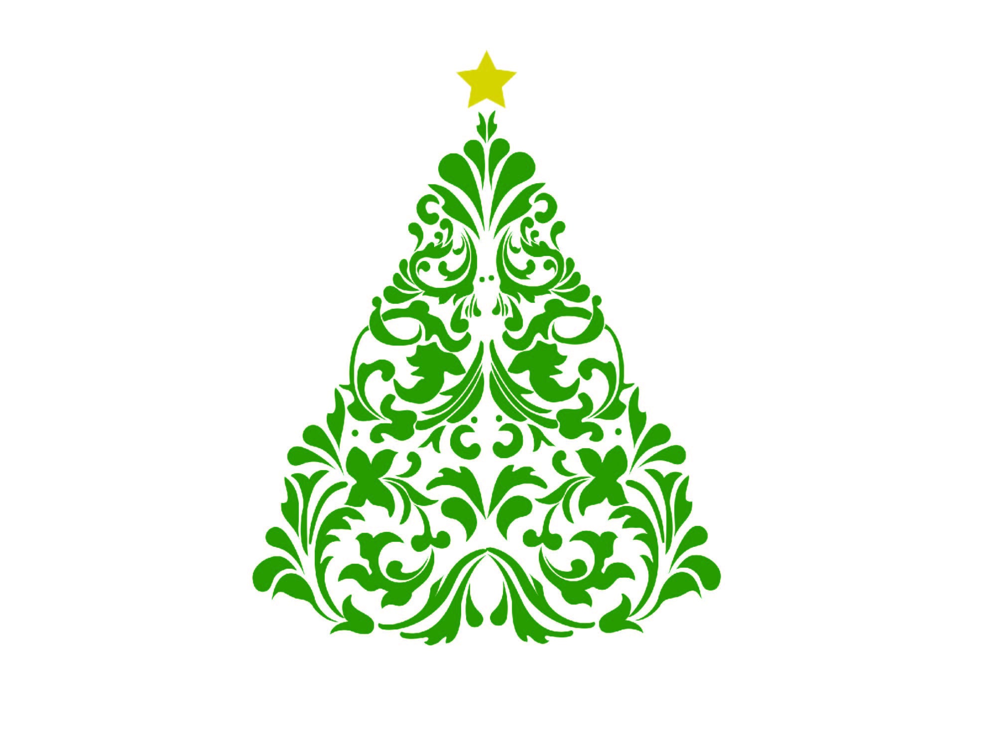 Christmas Tree Svg, Swirly Tree Svg, Flourish Tree, Christmas, Tree ...