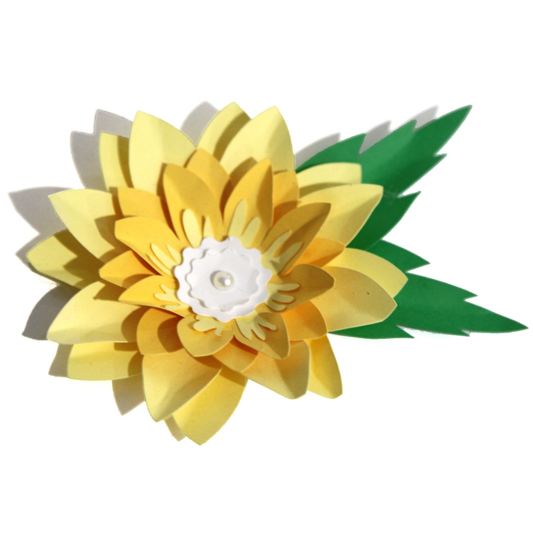 Daisy 3d Flower, 3d Flower SVG, Yellow Paper Flower SVG, Png ...