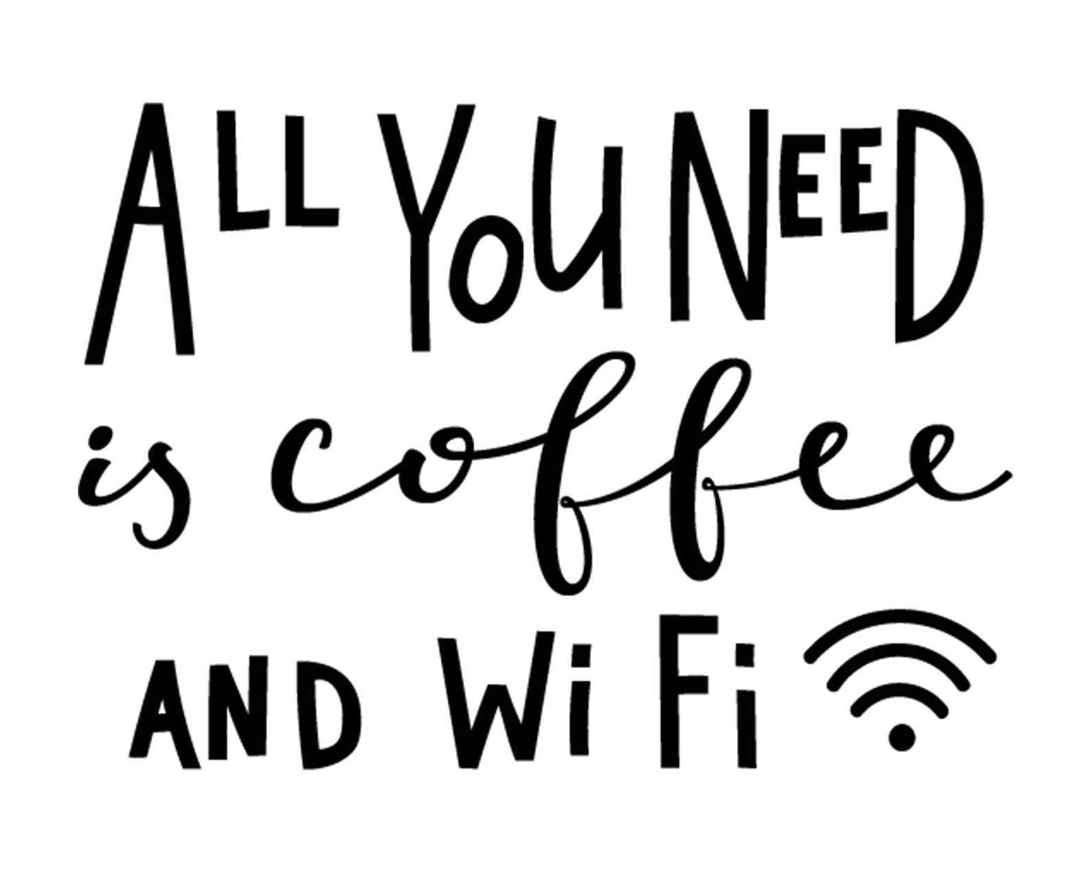 Coffee and Wifi Svg, Quote SVG, Saying SVG, Cut Files for Silhouette ...