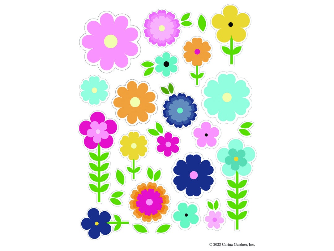 Flower Bundle, Vector Flower Art, Cricut Svg File, Craft, Procreate ...