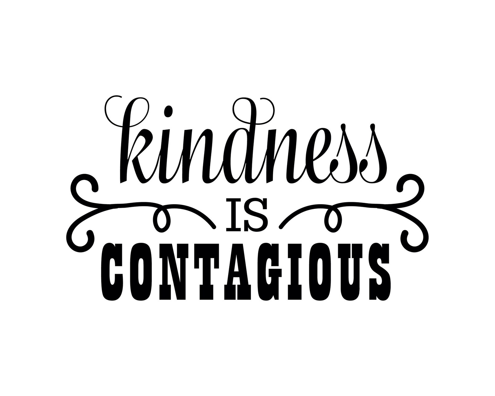 Kindness is Contagious SVG, Quote Clipart, Vector Art, Cute Quotes ...