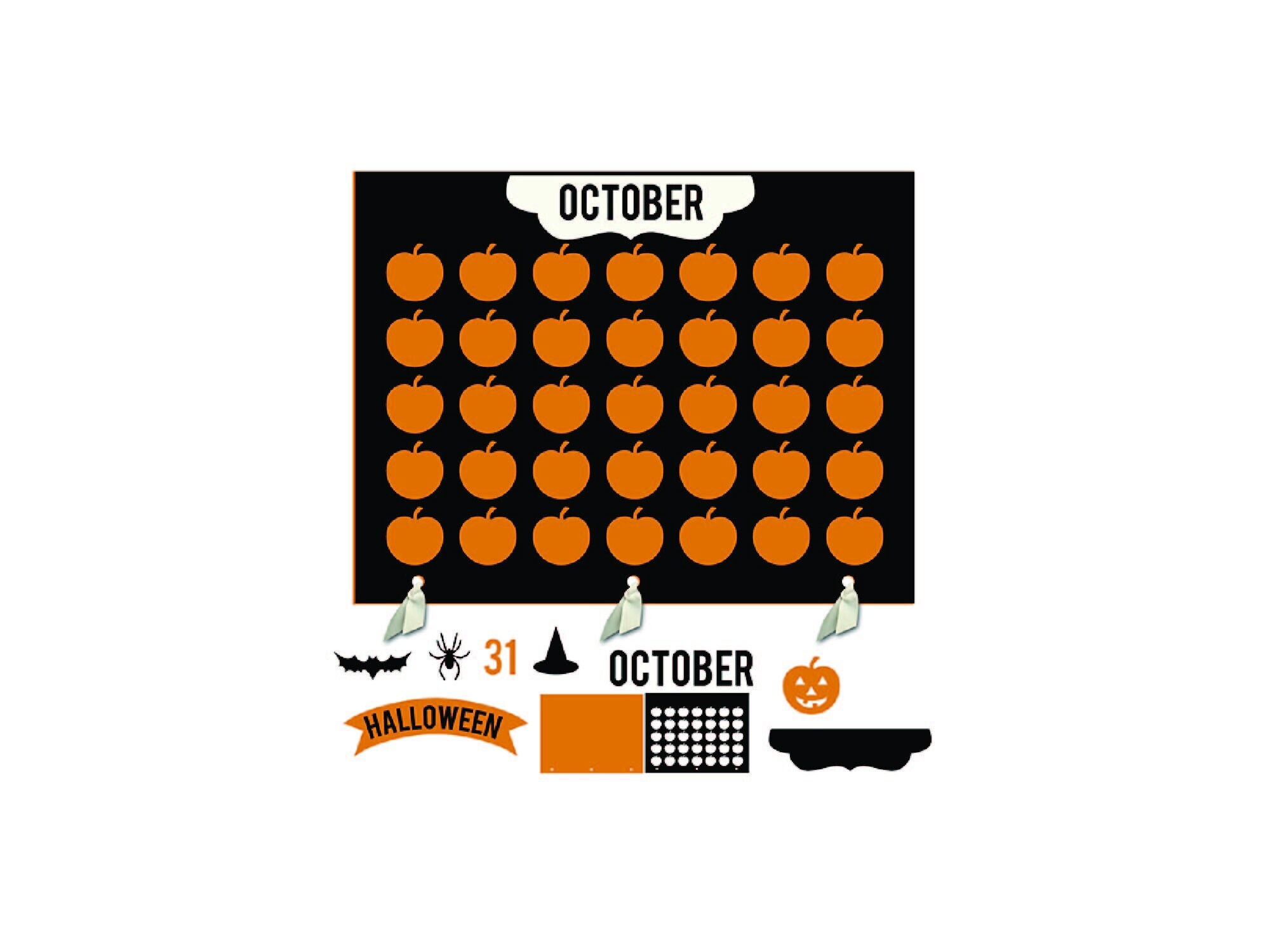 Calendar SVG Cut File, Printable Vector Clip Art, Planner SVG, Blank ...