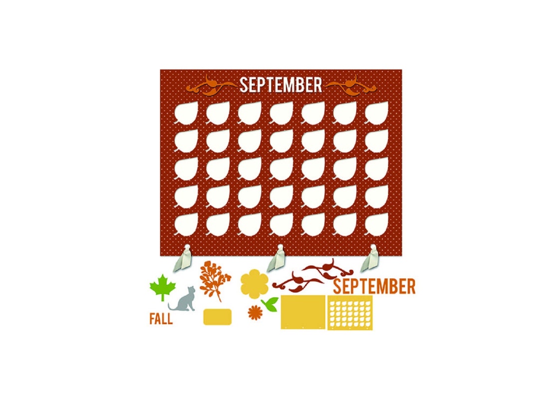 Calendar SVG Cut File, Printable Vector Clip Art, Planner SVG, Blank ...