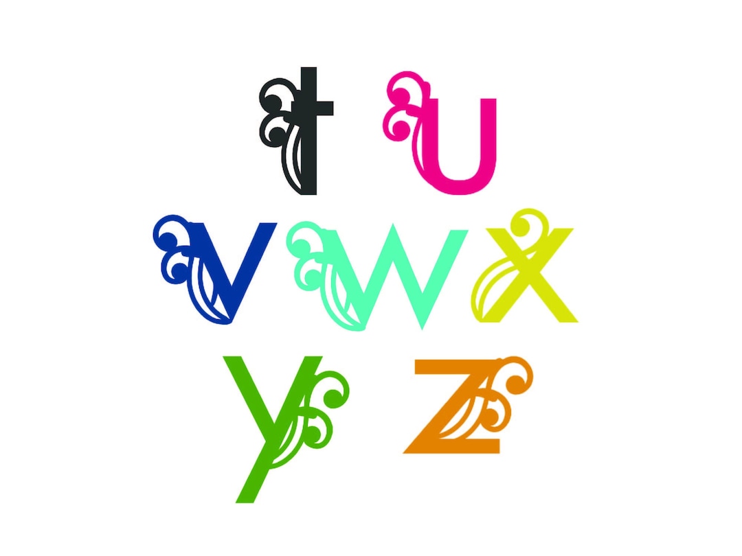 Swirly Letters Clipart, Make Your Own Name, Doodle Bundle, Alphabet ...