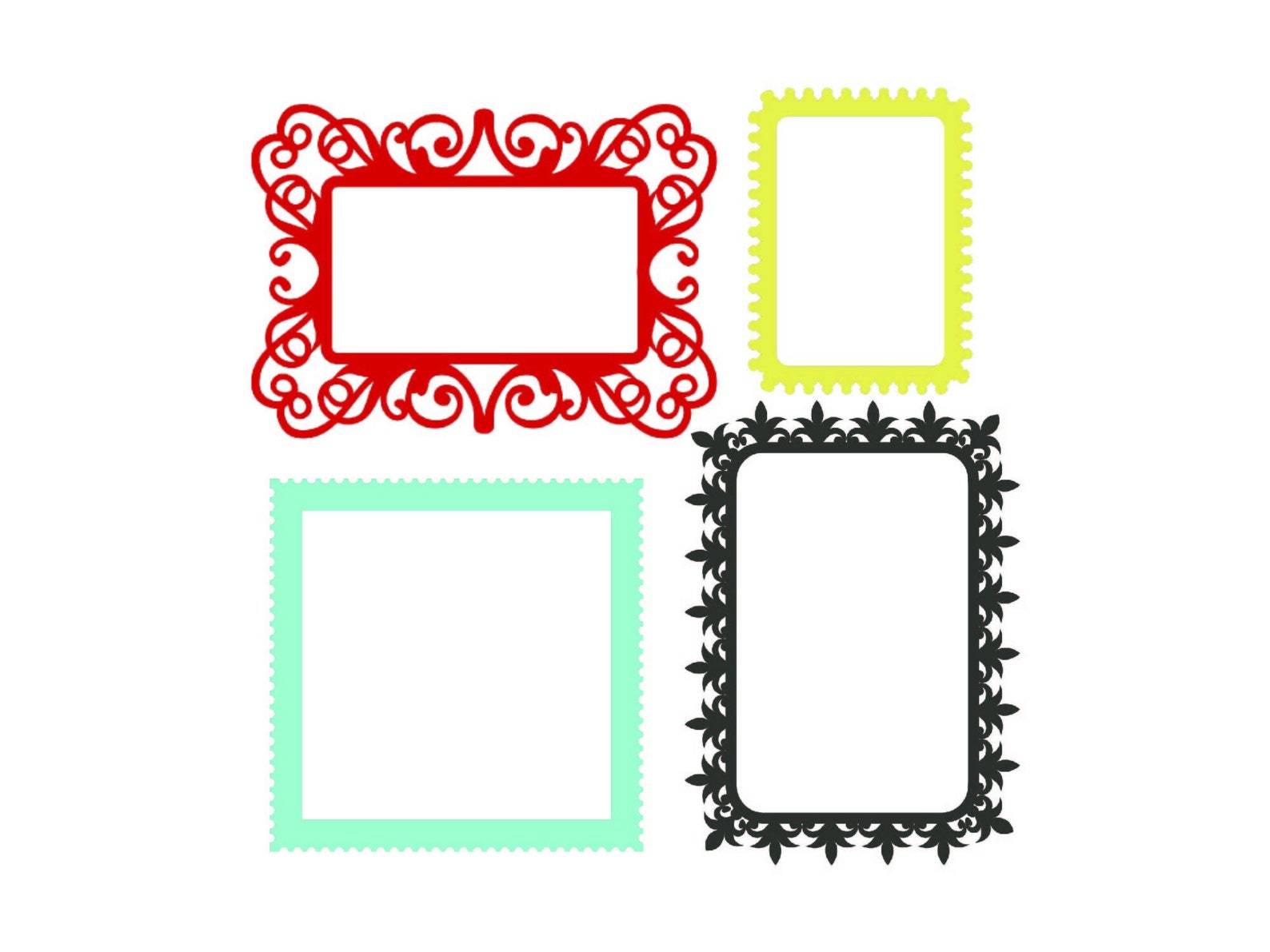 Decorative Frame Svg Clipart Vector Art Cut File for - Etsy