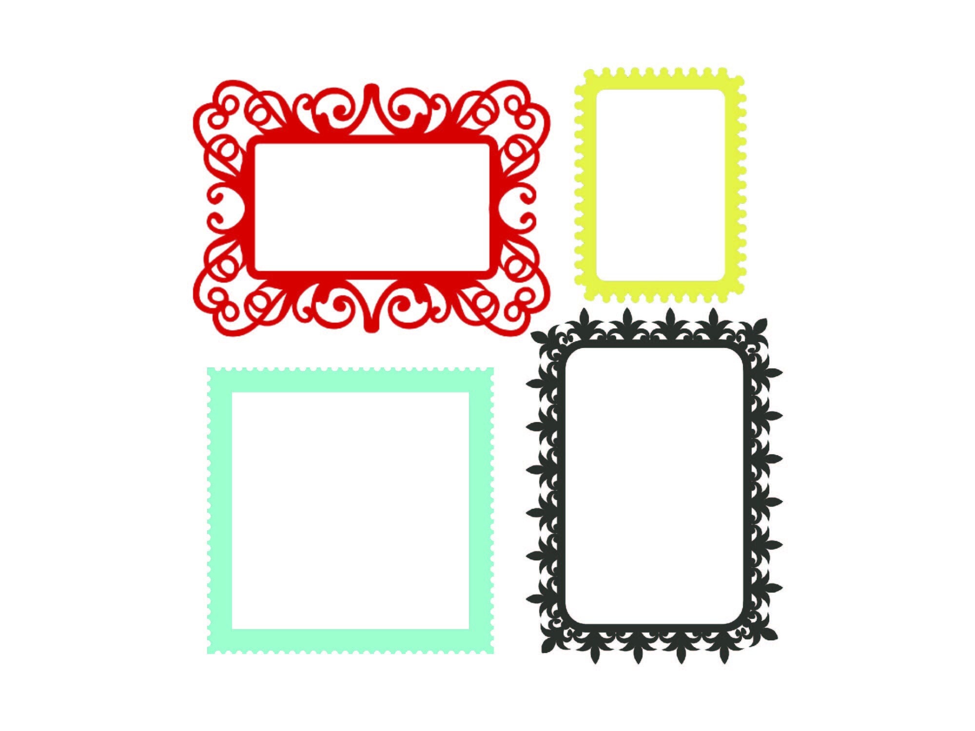 Decorative Frame Svg Clipart Vector Art Cut File for - Etsy