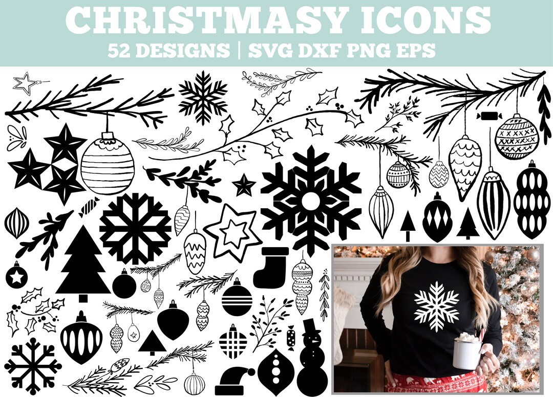 Christmas Clipart Bundle, Christmas Designs Bundle, Png, Dxf, Svg, Cut ...