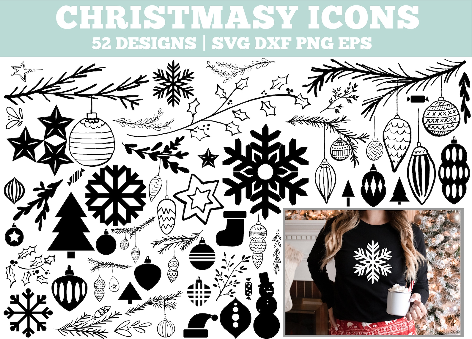 Christmas Clipart Bundle Christmas Designs Bundle Png Dxf - Etsy