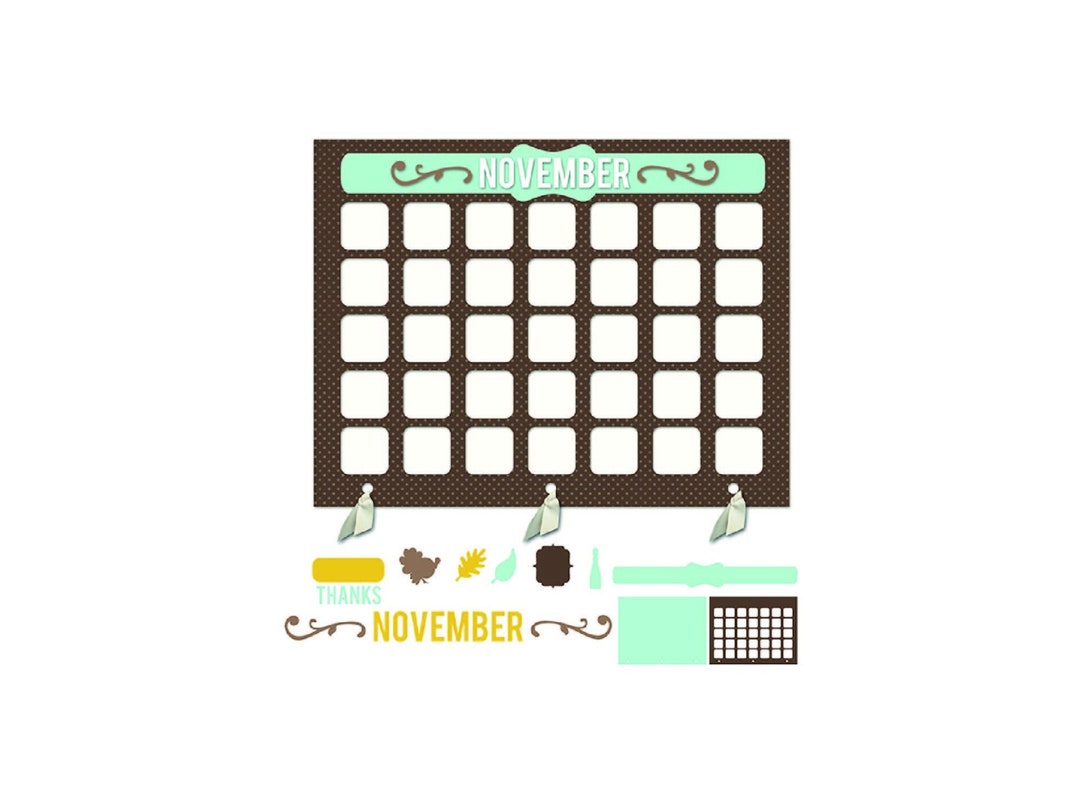Calendar SVG Cut File, Printable Vector Clip Art, Planner SVG, Blank ...