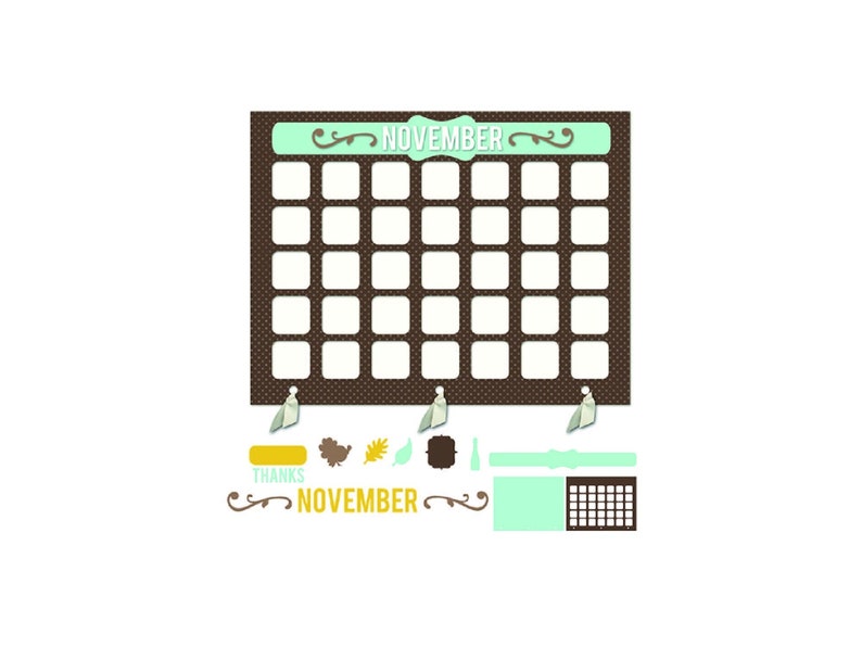 Calendar SVG Cut File, Printable Vector Clip Art, Planner SVG, Blank ...