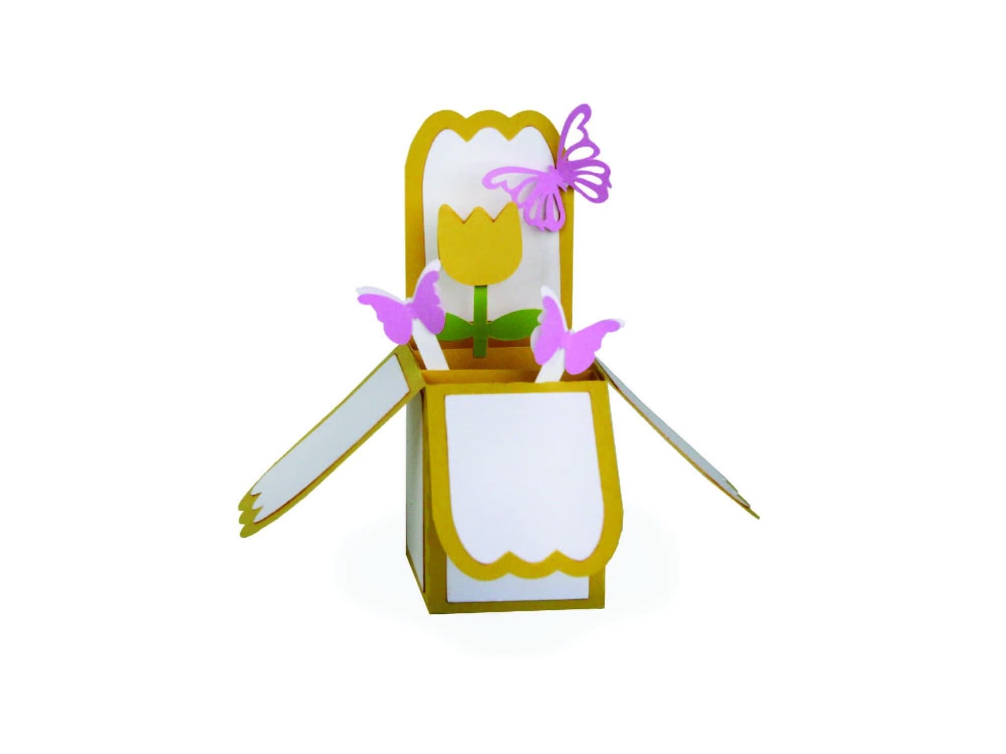 3D Greeting Card, Tulip Box Card, Butterfly, Garden, Box Card Svg, Box ...