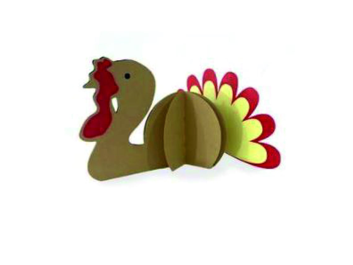 3d Thanksgiving Turkey Turkey Svg 3d Turkey Paper Turkey - Etsy