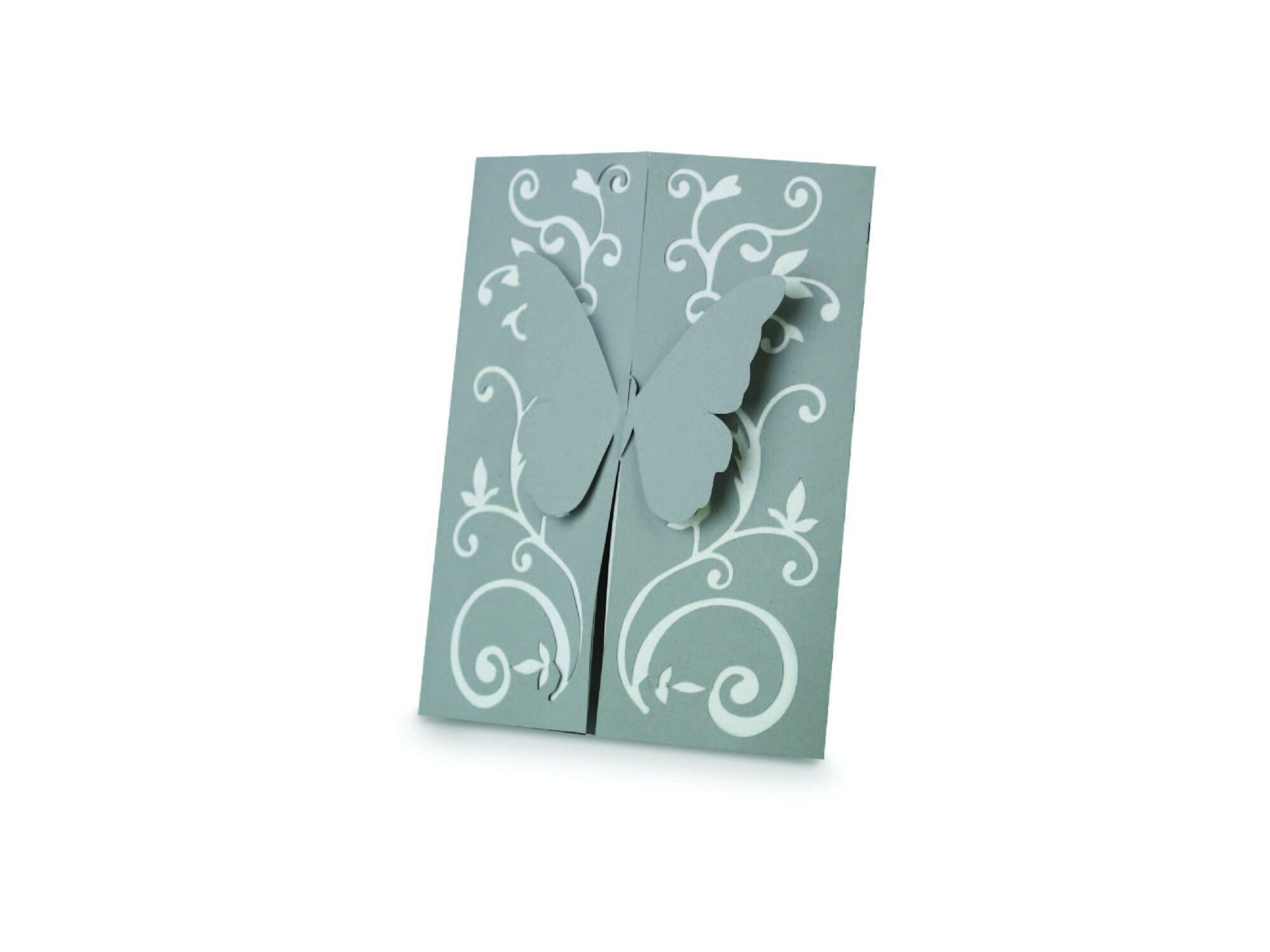2D Wedding Card, Folded Card, Cut File, Silhouette, Cricut, Folded Card ...