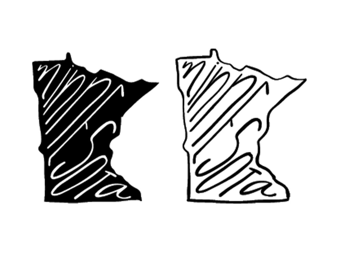 Minnesota SVG, Minnesota State Clipart, Minnesota Hand Drawn, Outline ...