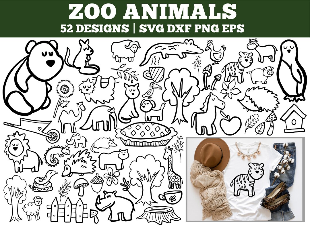 Zoo Animal Svg Bundle, Zoo Clipart, Animal Clipart, Animal Svg Bundle ...