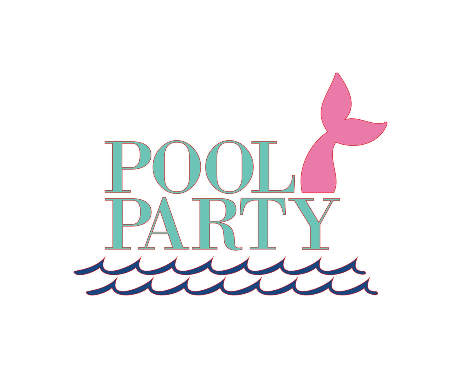 Pool Party SVG Fish Tail Clipart Vector Art Sea Silhouette - Etsy