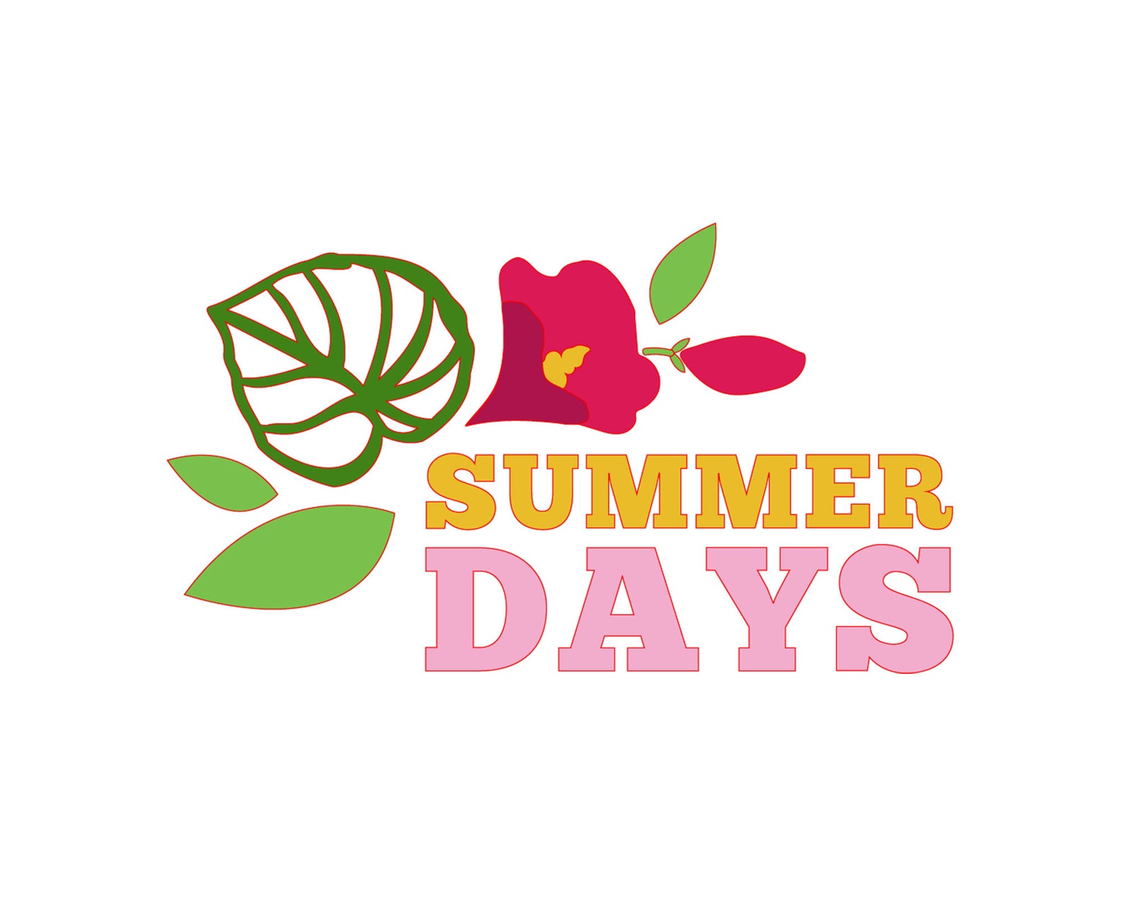 Summer Days SVG, Flower Clipart, Vector Art, Flowers, Silhouette Cut ...