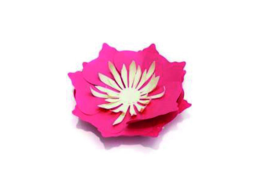 Fat Petaled Flower, 3d Paper Flower Svg, Flower Template, Paper Flower ...