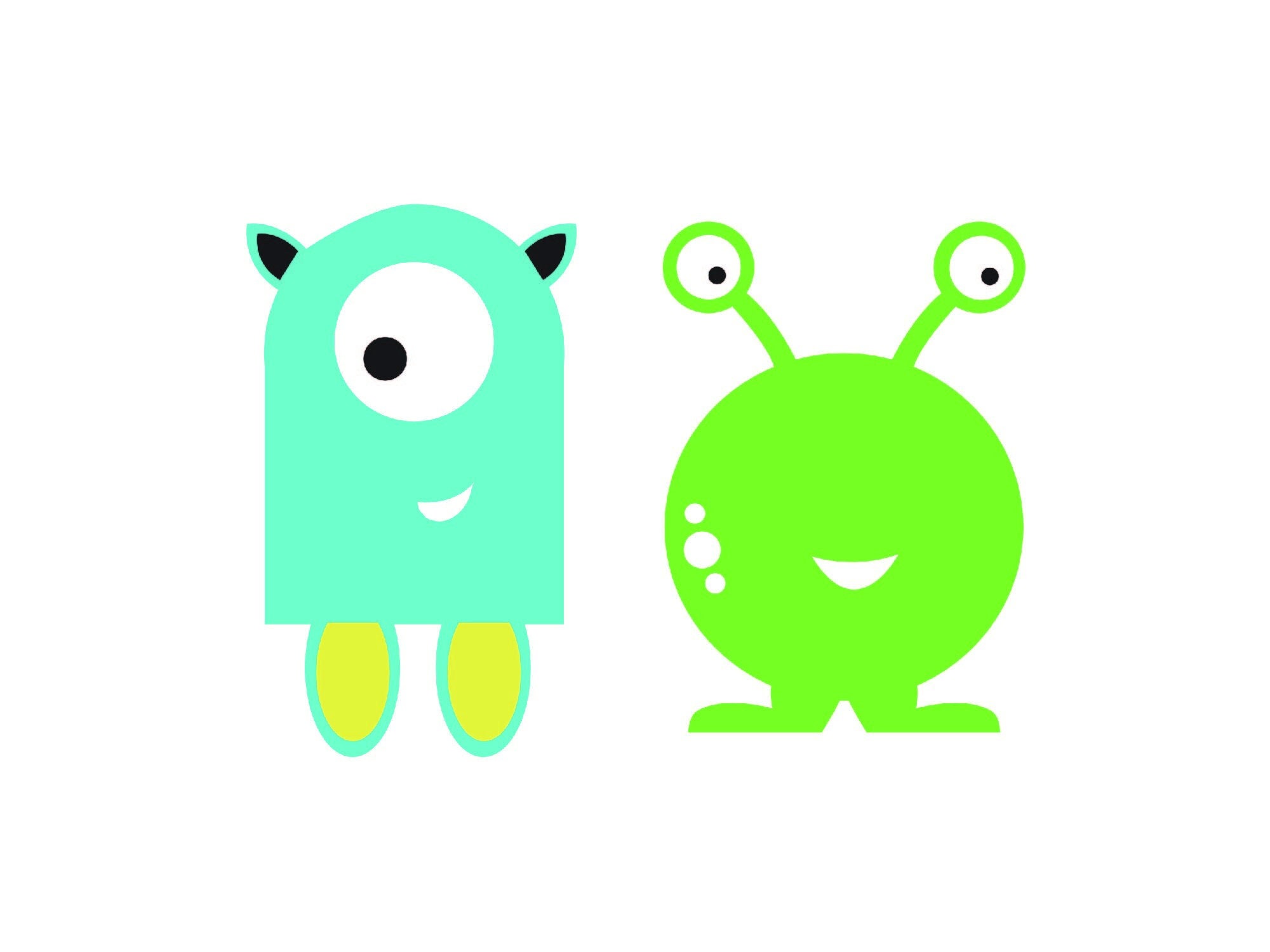 Cute Monsters Svg Monster Clipart Vector Art Print and Cut - Etsy