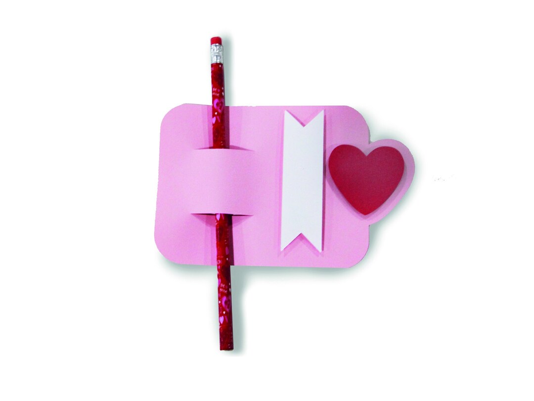 Valentine Pencil Card, Pencil Card Svg, Pencil Card Template, Cut File ...