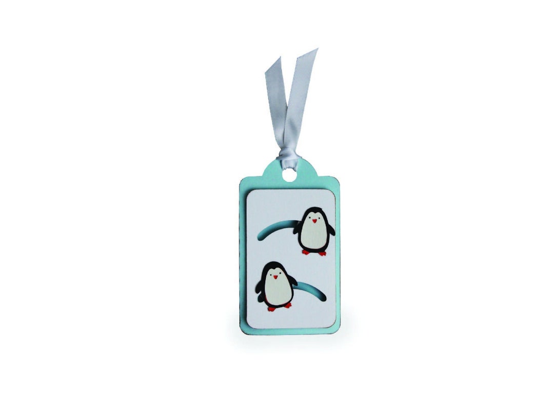 3D Motion Tag, Penguins, Tag Svg, Dxf, Cut File, Cricut, Sihouette ...