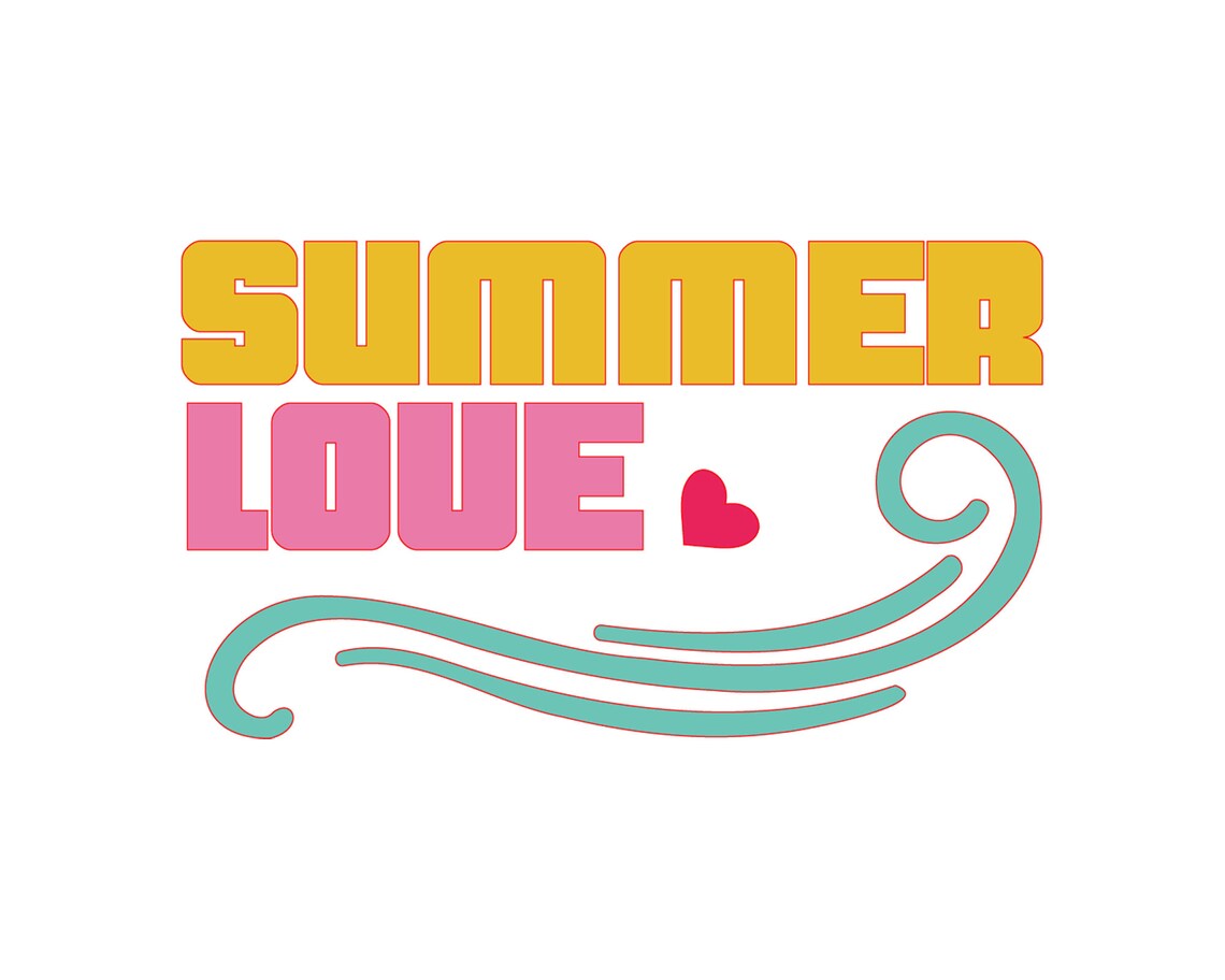 Summer Love SVG, Heart Clipart, Vector Art, Flourishes, Silhouette Cut ...