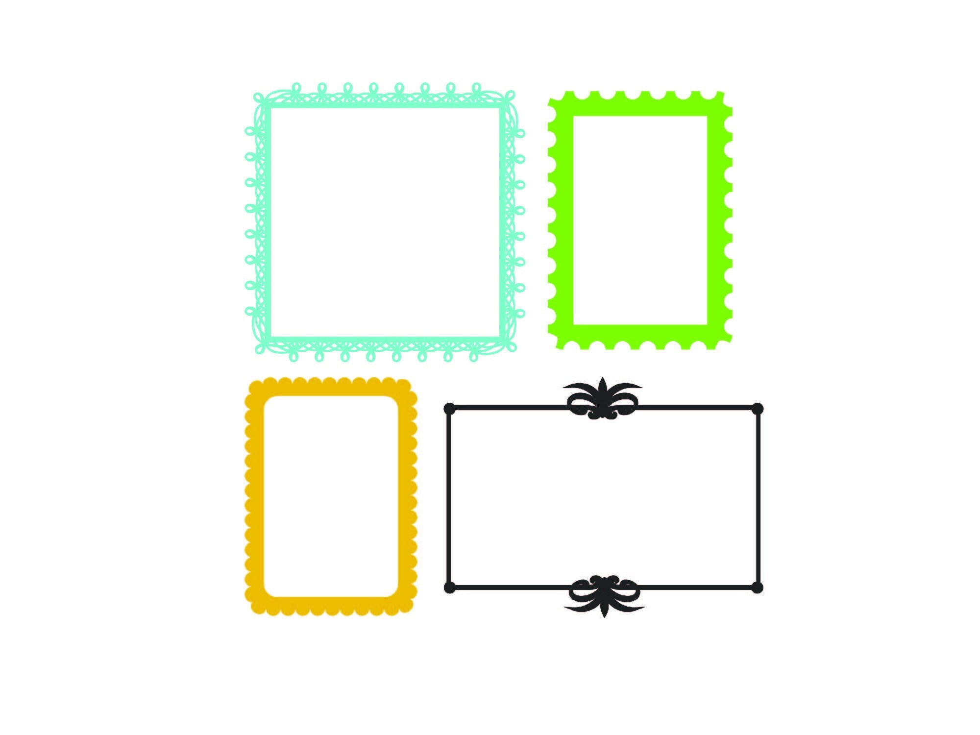 Decorative Frame Svg Clipart Vector Art Cut File for - Etsy