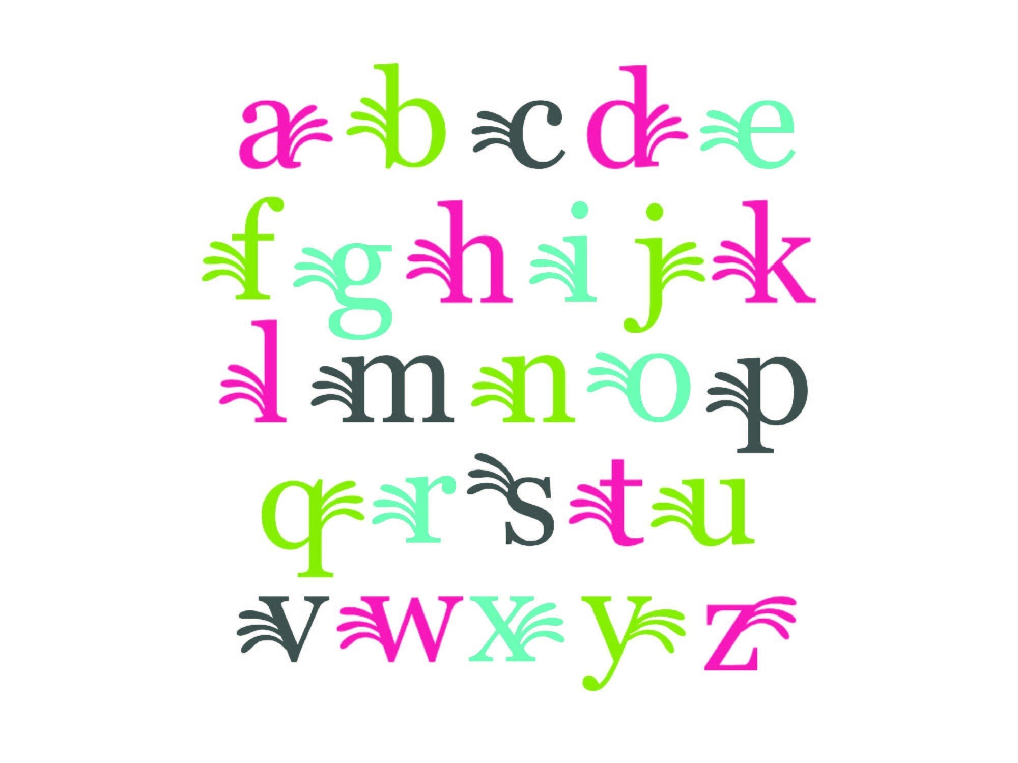 Swish Letters Clipart, Make Your Own Name, Doodle Bundle, Alphabet ...