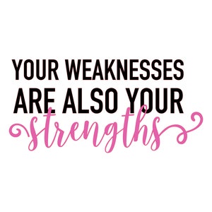 Your Weaknesses SVG, Quote Clipart, Vector Art, Life Quotes, Cute ...