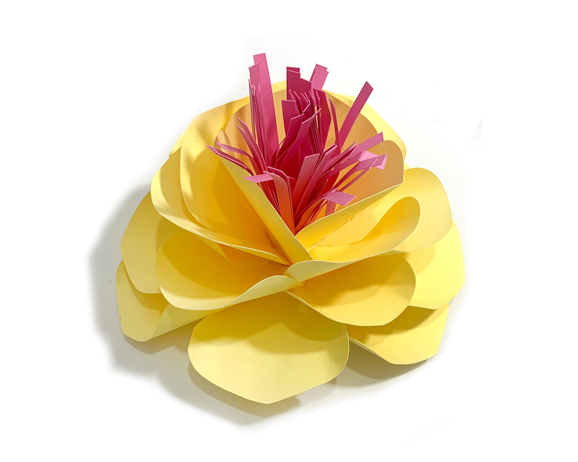 Yellow 3d Paper Flower Svg, Flower Template, Paper Flower Svg, 3d Paper ...