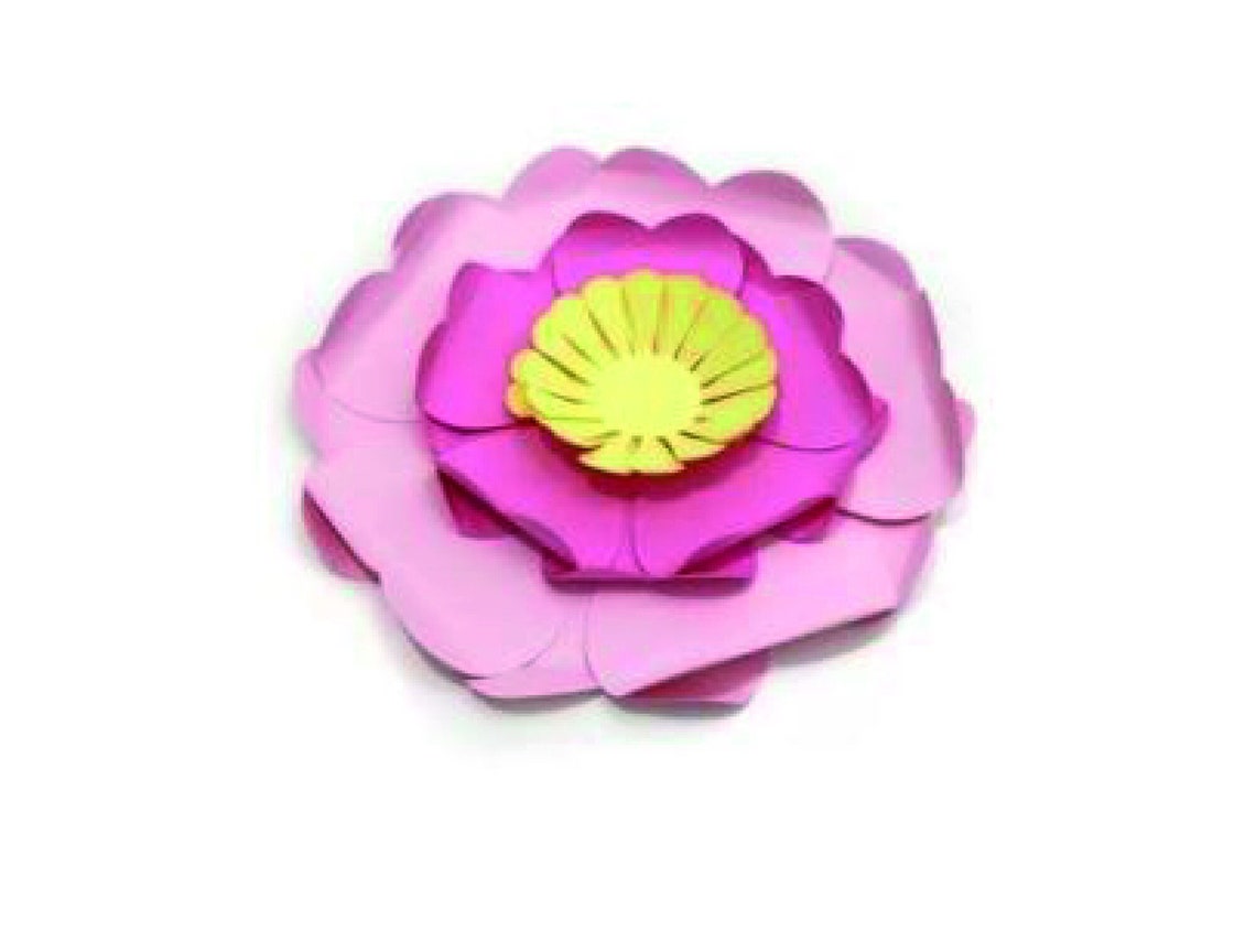 Medium Pink Flower 3d Paper Flower Svg Flower Template - Etsy