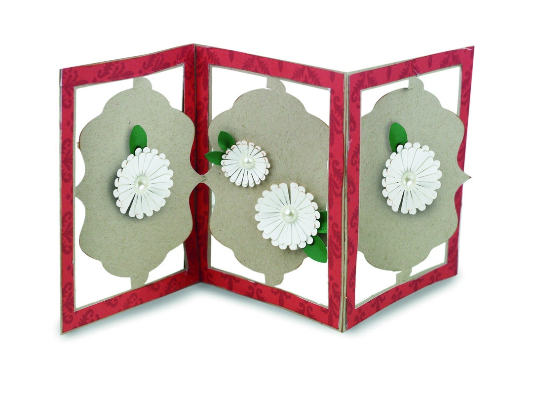 3D Greeting Card, Accordian Card, Cut File for Silhouette, for Cricut ...