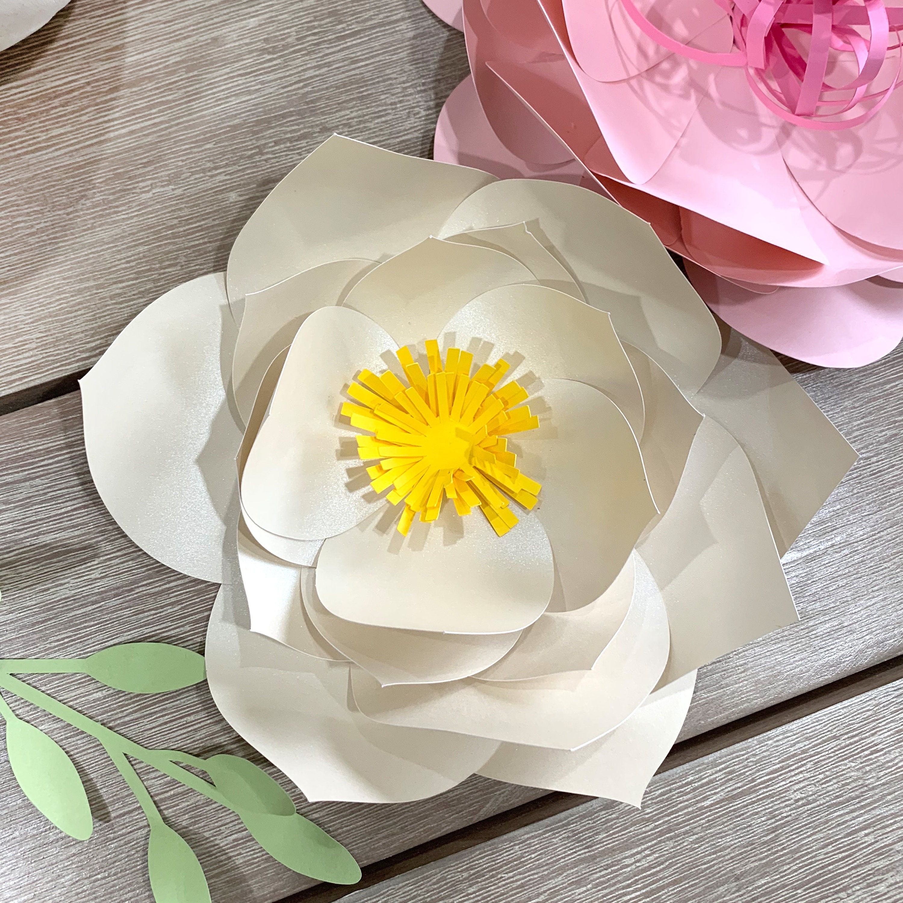 White 3d Paper Flower Svg, Flower Template, Paper Flower Svg, 3d Paper ...
