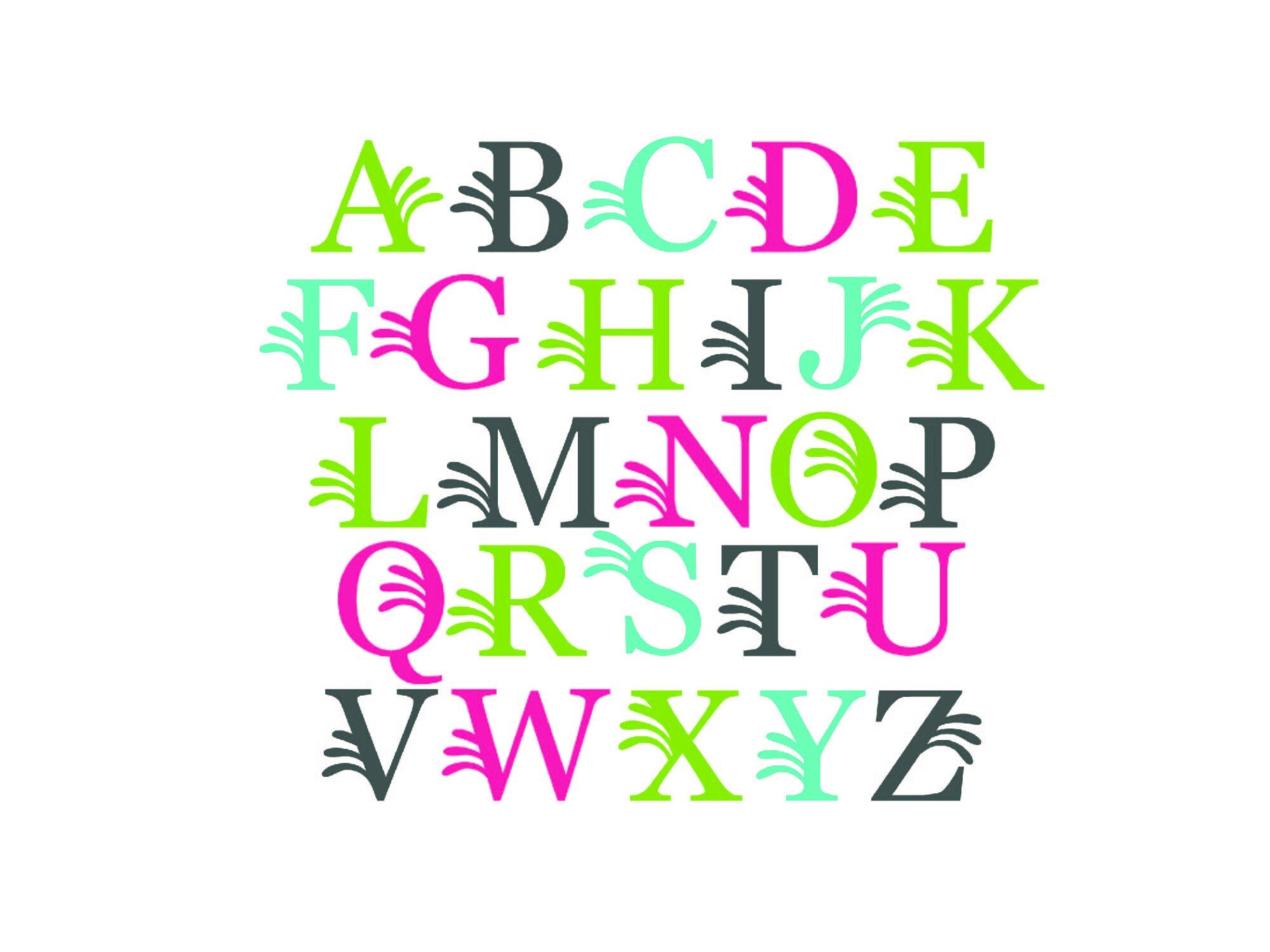 Swish Letters Clipart Make Your Own Name Doodle Bundle - Etsy