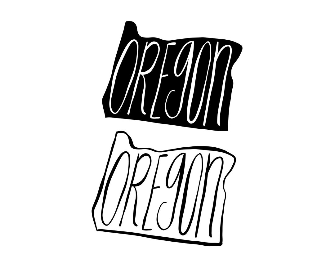 Oregon SVG, Oregon State Clipart, Oregon Hand Drawn, Outline, State ...