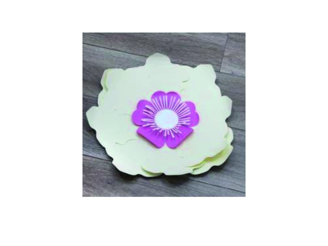 Creme Medium Flower, 3d Paper Flower Svg, Flower Template, Paper Flower ...