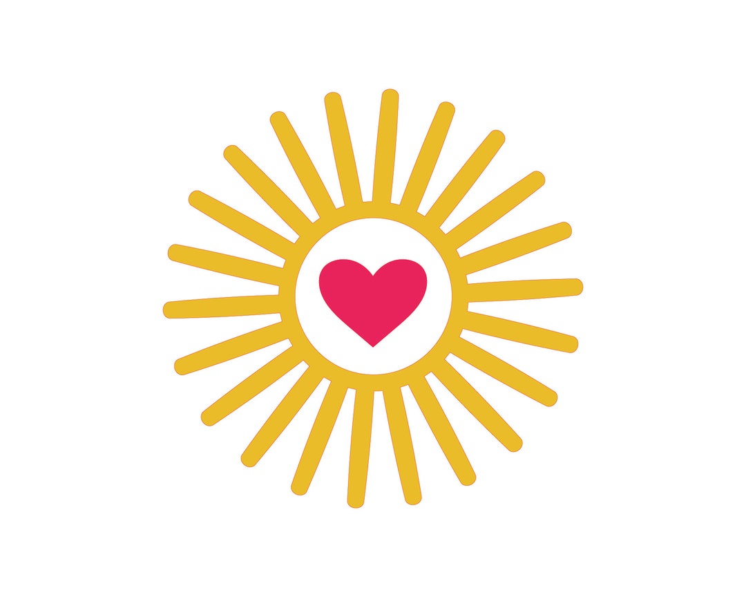 Sunshine Heart SVG, Heart Clipart, Vector Art, Cute Designs, Silhouette ...