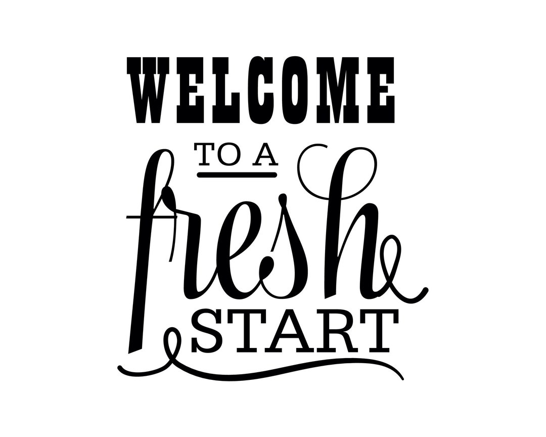 Fresh Start SVG, Quote Clipart, Vector Art, New Year Quotes, Silhouette ...
