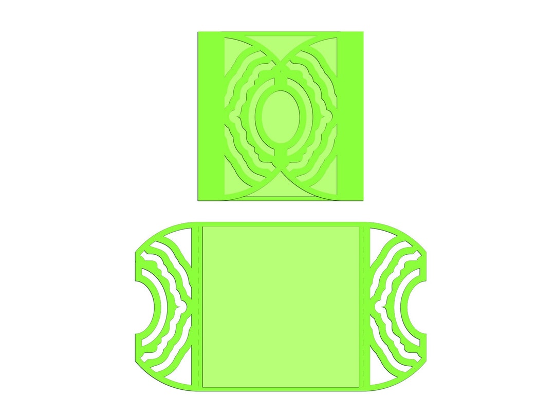 Greeting Card, Folded Sleeve Card, Cricut Svg File, Silhouette Svg, Cut ...