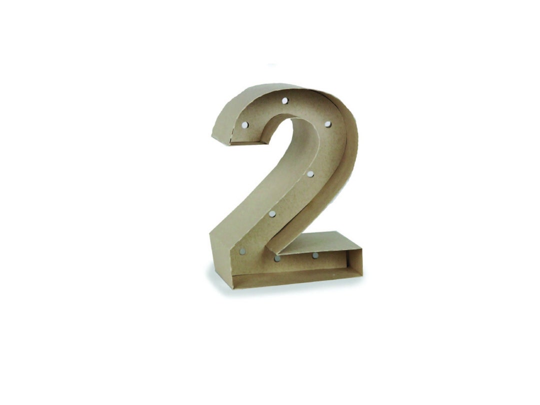 3D Number, Marquee Number, Number 2, 3D Template, Cricut Svg Files ...