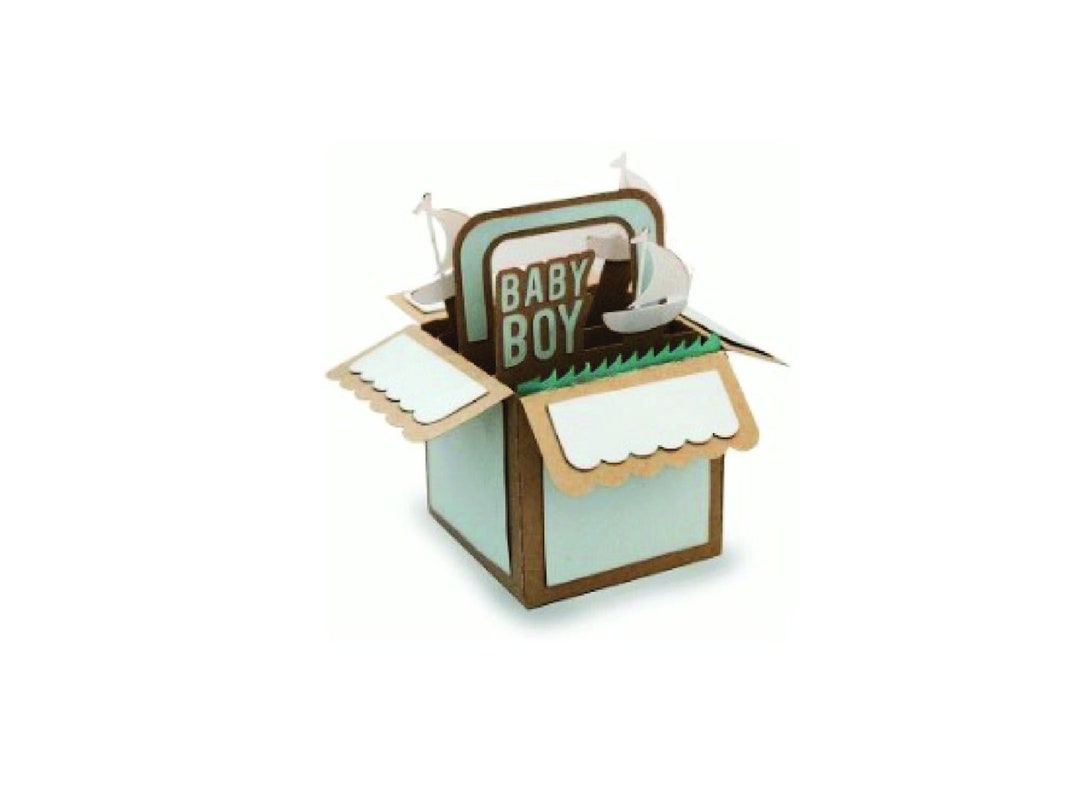 3D Greeting Card, Baby Box Card, Leaves Box Card, Cut File, Cricut ...