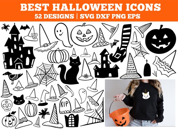 Halloween Bundle Vector Art Cricut Svg File Craft Font - Etsy