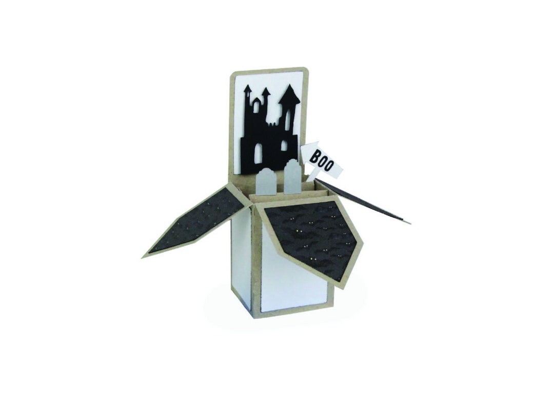 3D Greeting Card, Halloween Box Card, Haunted House, Box Card Svg, Box ...