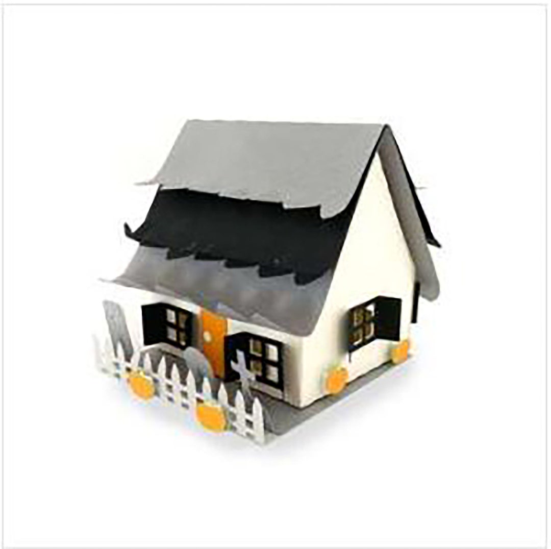 Paper Cottage SVG, 3d Spooky House, Paper House Template, Halloween ...