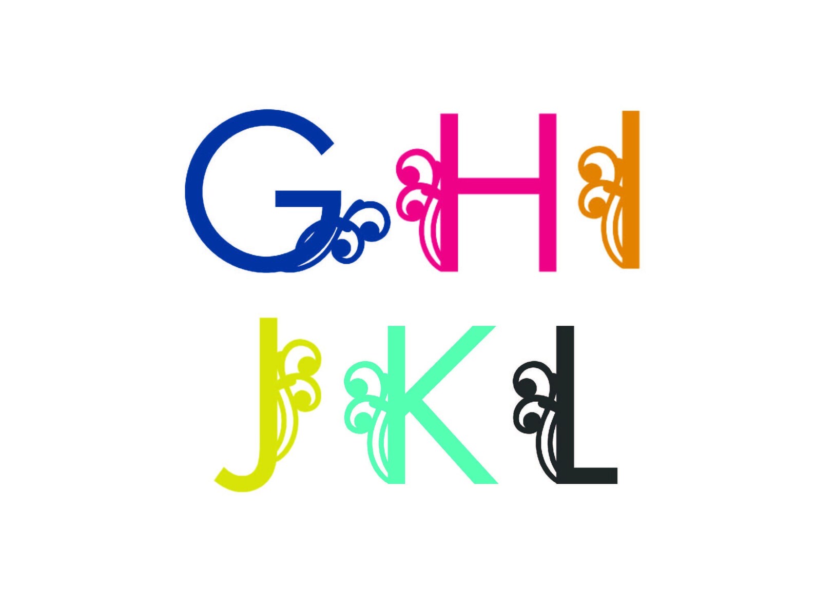 Swirly Letters Clipart, Make Your Own Name, Doodle Bundle, Alphabet ...