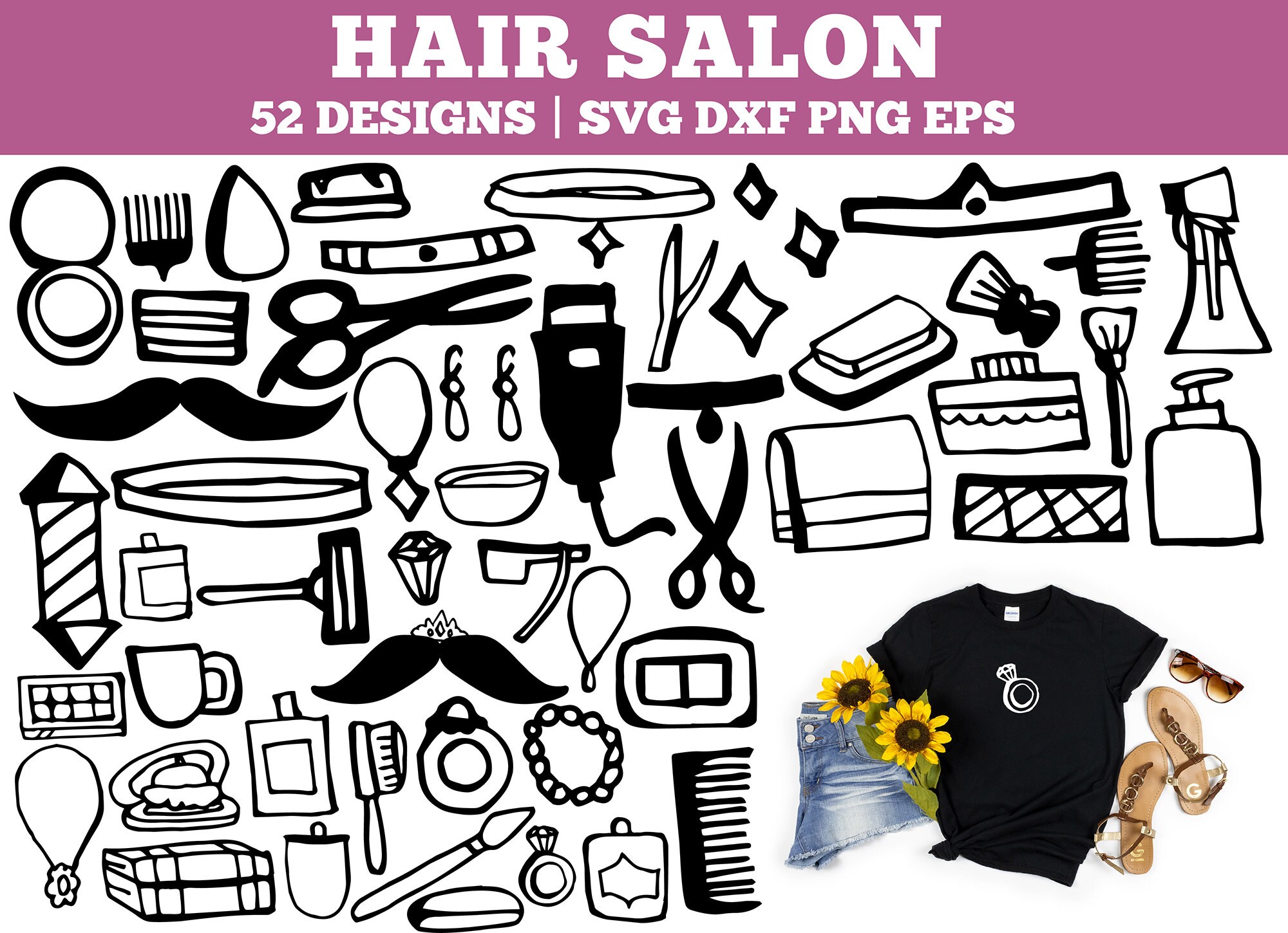 Hair Salon Svg, Salon Stuff Clipart, Clipart Bundle, Svg Bundle ...