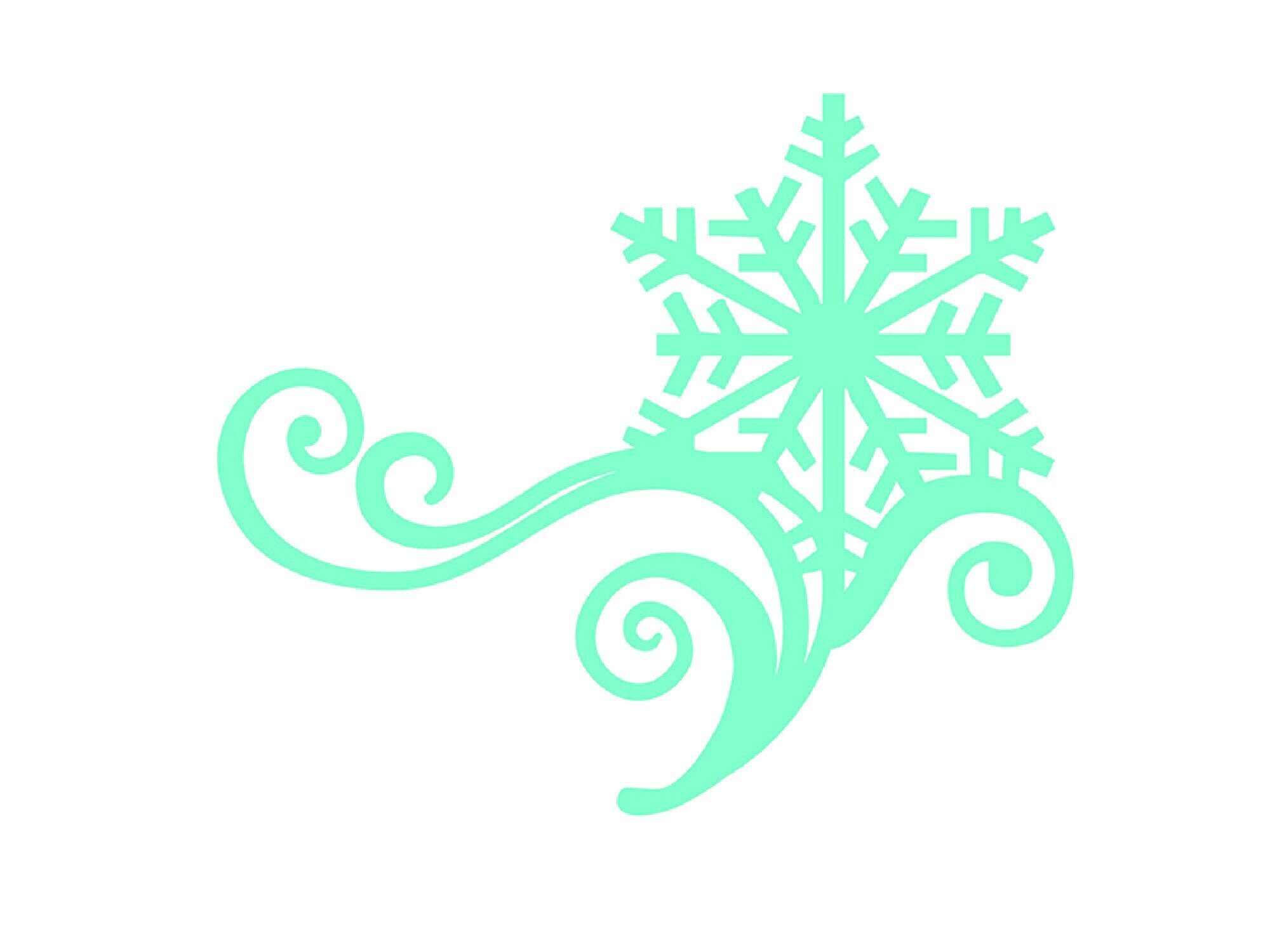 Swirly Snowflake Svg, Snowflake Clipart, Vector Art, Print and Cut ...