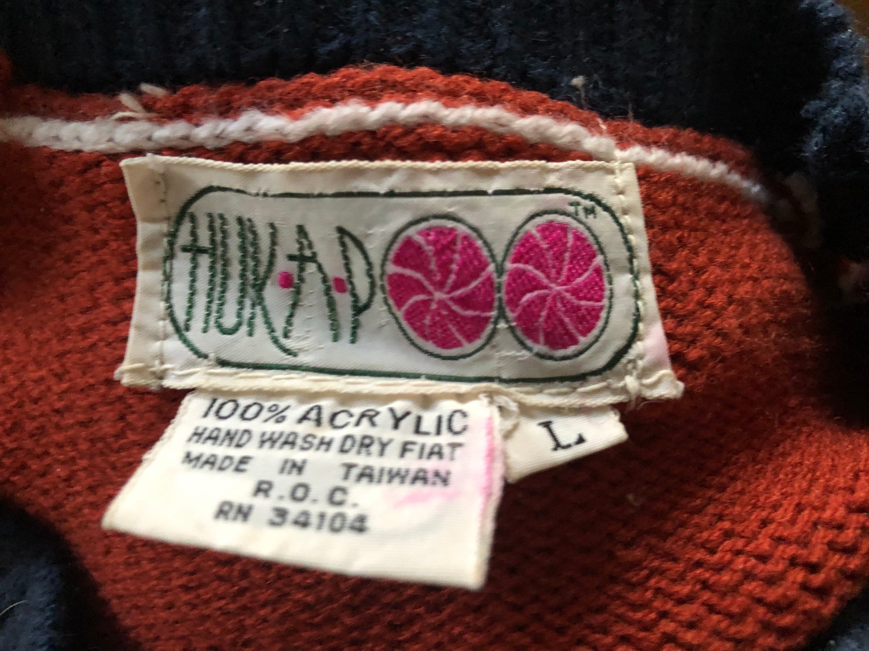 Vintage 70s Huk-a-poo Novelty Sweater - Etsy